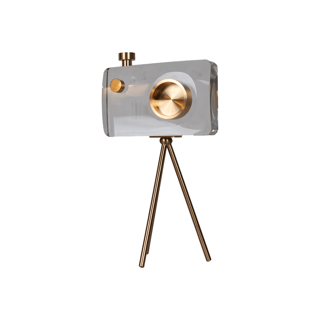 Modern Camera-Style – Clear Acrylic with Gold Accents - 150 – Office Empire