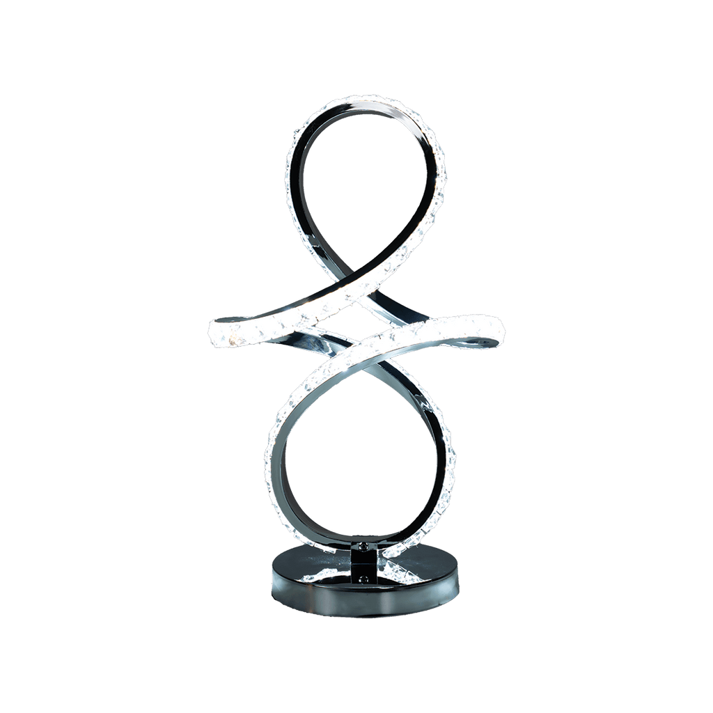 Modern Glam Crystal Infinity LED Table Lamp – J2107 – Office Empire